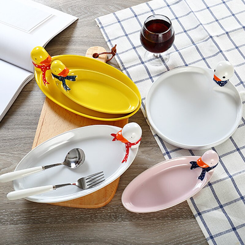 Ceramic Multifunctional Duck-shaped Children's Din... – Grandado