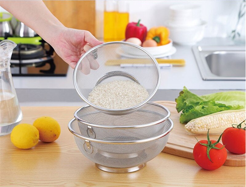 Mesh Stainless Steel Strainers Kitchen Draining Wa... – Grandado