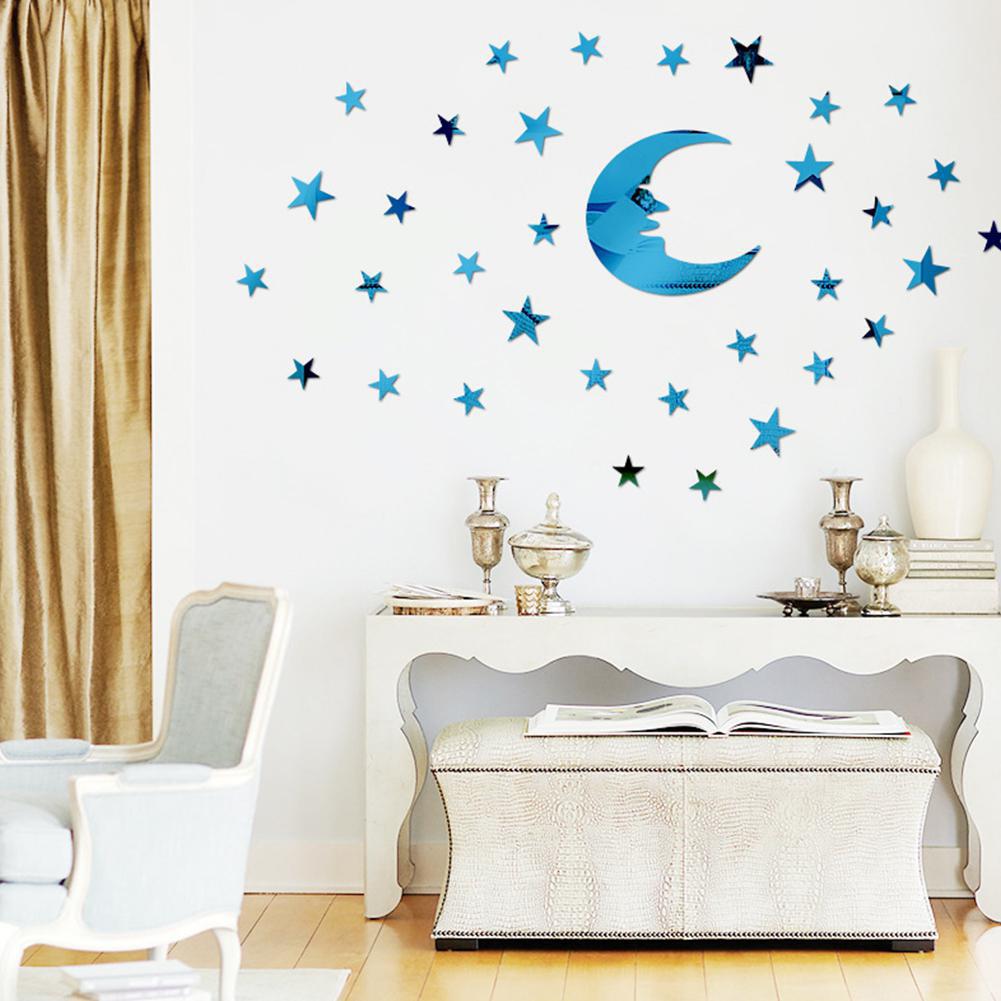 39Pcs/Set Mirror Wall Stickers with Moon Star Patt... – Vicedeal