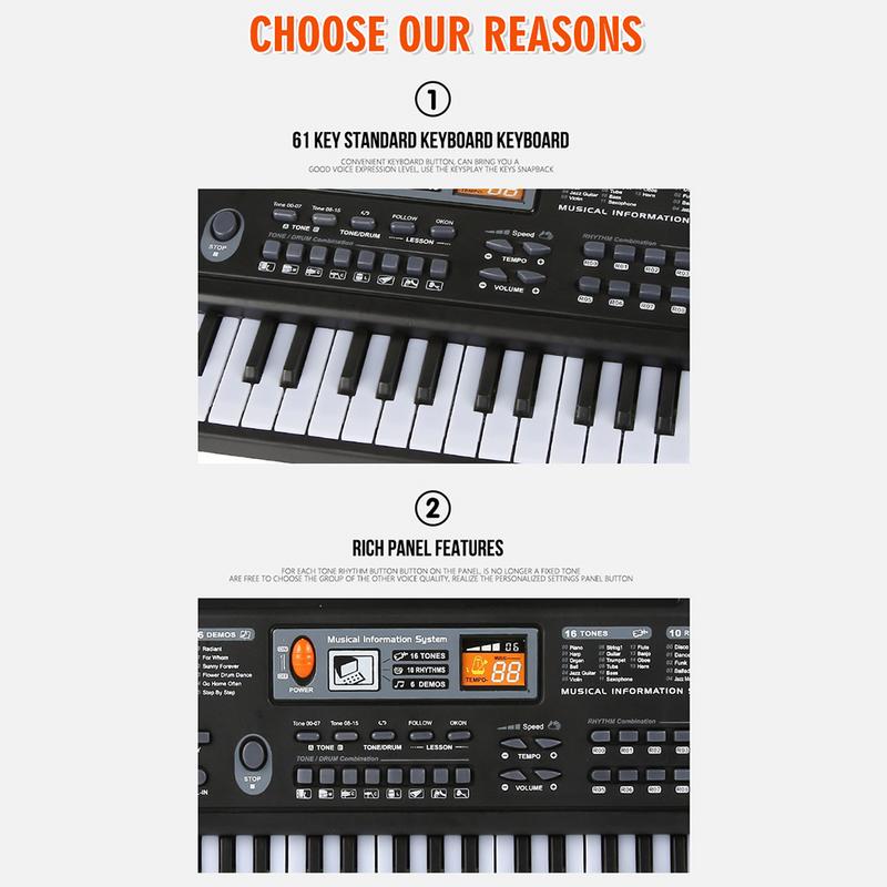Portable 61 Key Electronic Piano Organ With Microp... – Grandado