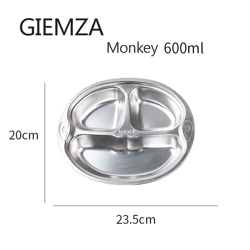 GIEMZA Kids Bento Plate Container Animal Compartme... – Grandado