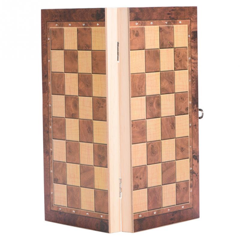 Foldable Wooden Chess Set International Chess Ente... – Grandado