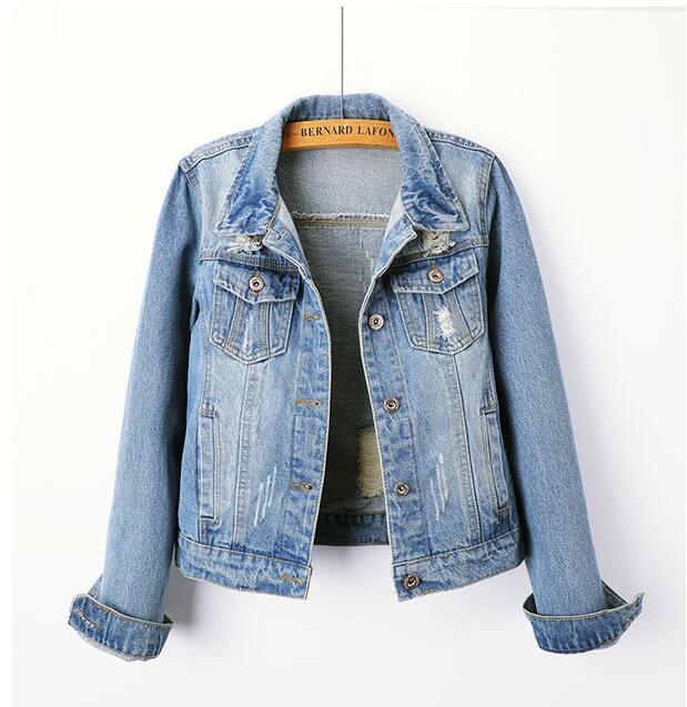 grote maat 5XL denim jas dames boyfriend denim jas... – Vicedeal