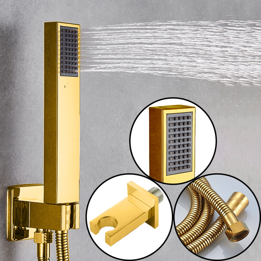 Universal Bathroom Handheld Shower Golden Water Sa... – Grandado