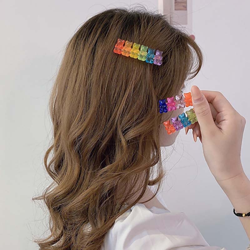 candy color gummy bear hairpin cute hairpin side c... – Vicedeal
