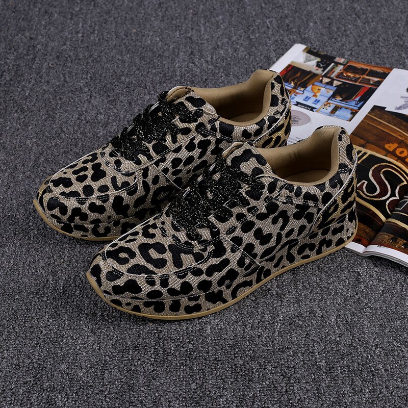 Fujin Women Sneakers Platform Leopard Print Lace u... – Vicedeal
