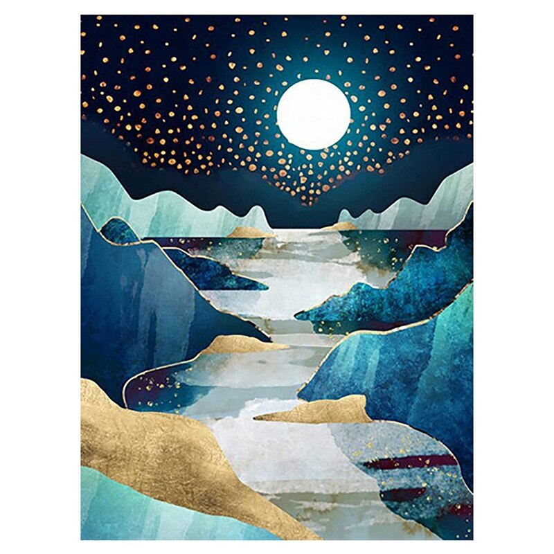 Moon Night Starry Sky Diamond Painting Kit, Diamon... – Grandado