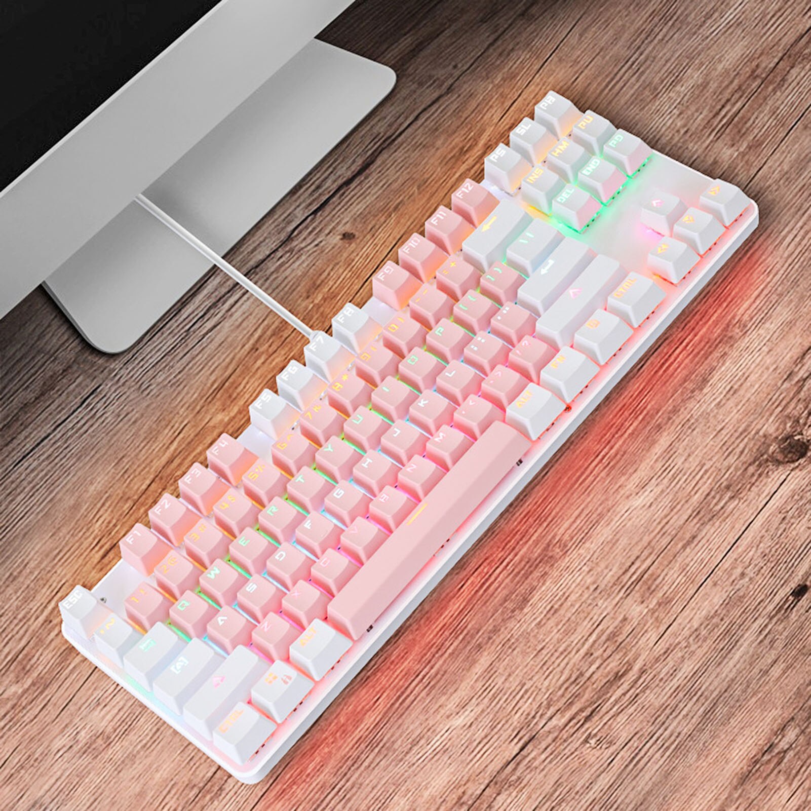 K100 Mechanical Keyboard Two-color 87-key Green Ax... – Vicedeal