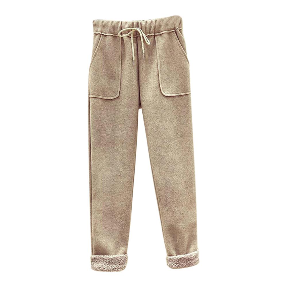 Mode Vrouwen Broek Winter Dikke Cashmere Broek Sol... – Grandado