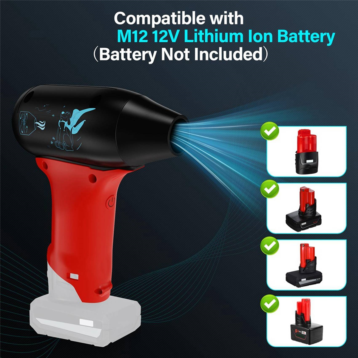 Mini Jet Blower Violent Turbo Fan for Milwaukee 12... – Grandado