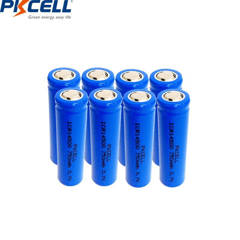 PKCELL 14500 800mAh 3.7V Li-ion Rechargeable Batte... – Grandado