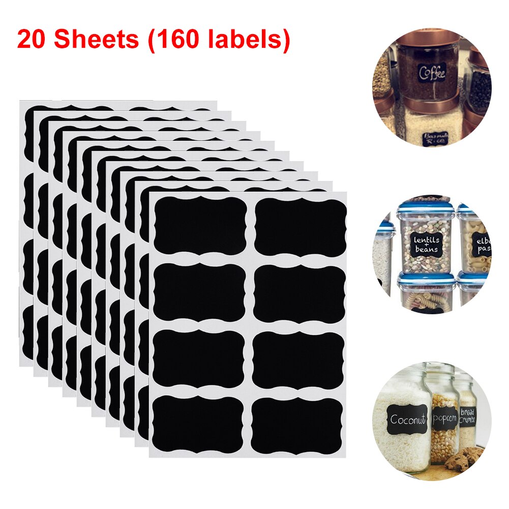 160Pcs Chalkboard Labels Kitchen Pantry Storage Ja... – Vicedeal