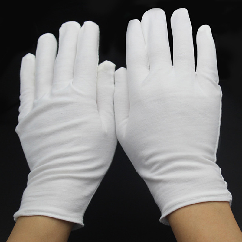 12 pairs of cotton sweat white soft gloves clothin... – Grandado