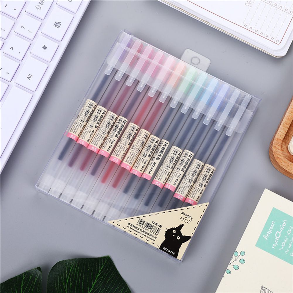 12 pcs/lot 12 Colors Gel Pen 0.5mm Colour Ink Pens... – Grandado
