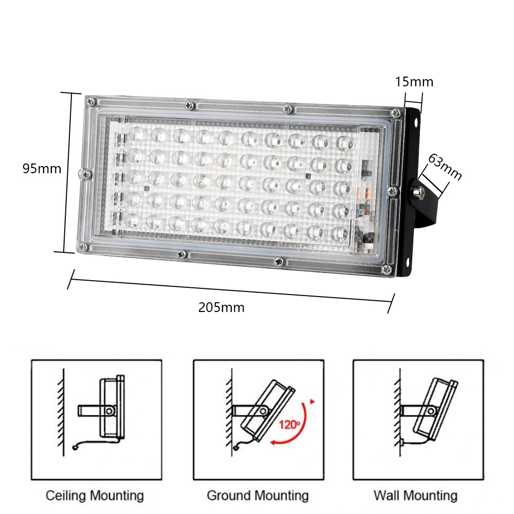 50 LED 50W UV Flood Light UV Germicidal Lamp Spotl... – Grandado