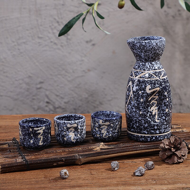 Botella de Sake negra de cerámica de estilo japoné... – Grandado