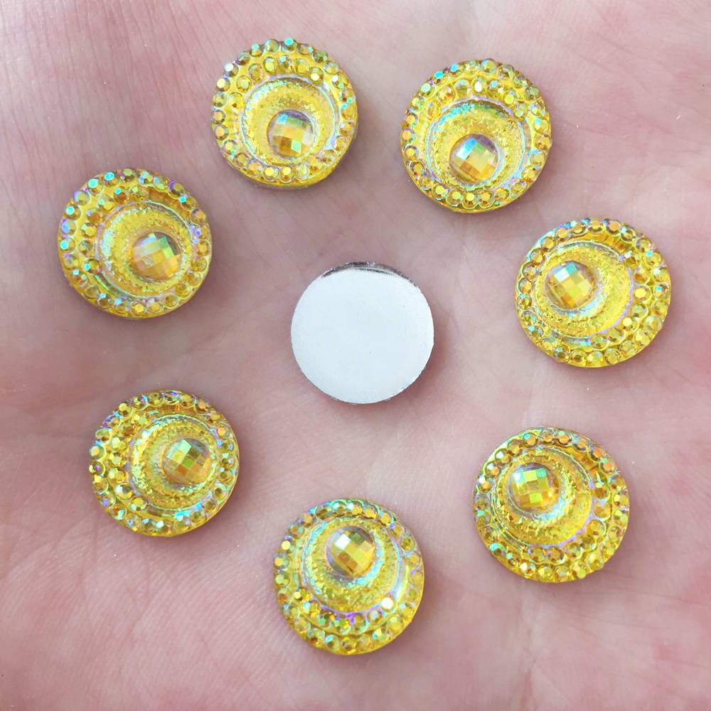 Diy 80PCS 12mm AB Resin Round Shiny Rhinestone Eye... – Grandado