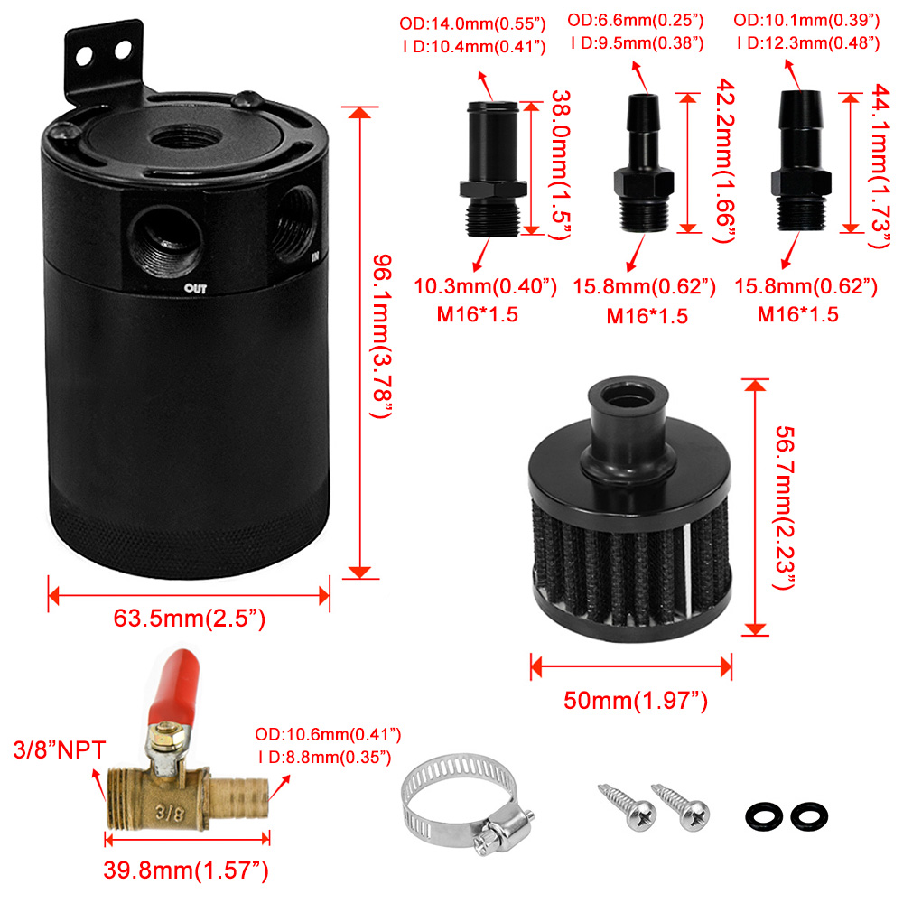 VR - Oil Catch Can Tank 2 Port with Removable Valv... – Vicedeal