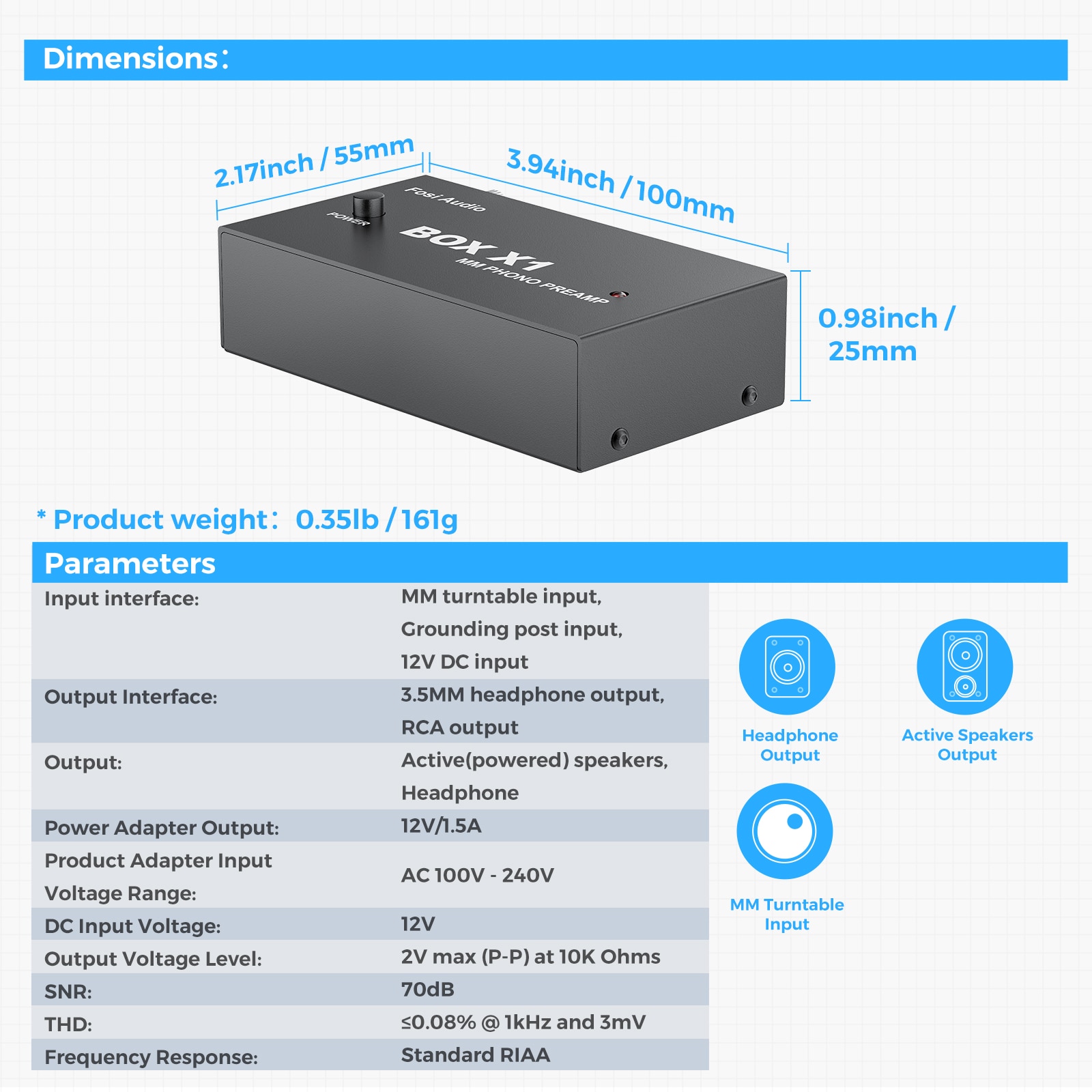 Fosi Audio Box X1 Phono Preamp for Turntable Phono... – Vicedeal