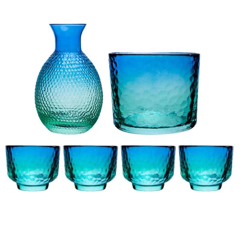 Japanese Hammered Sake Bottle Set Liquor Dispenser... – Grandado