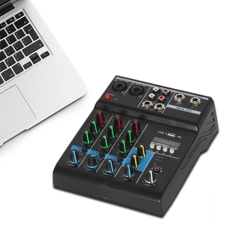 Professionele Audio Mixer 4 Kanalen Bluetooth-Comp... – Vicedeal