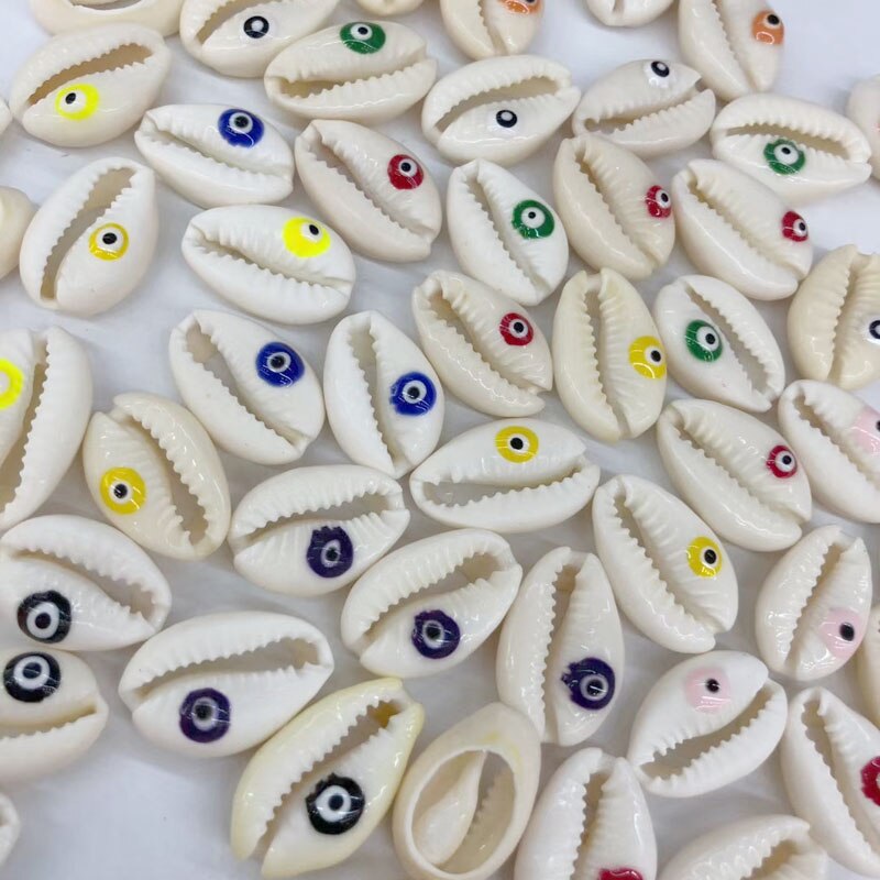 (50pcs/lot)12Colors Natural Evil Eye Puka Cowrie S... – Grandado