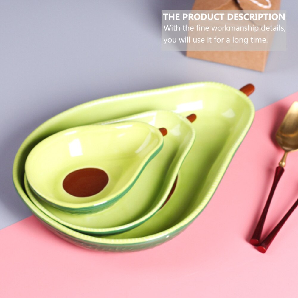 1Pc Ceramic Plate Avocado Shape Adorable Food Cont... – Vicedeal