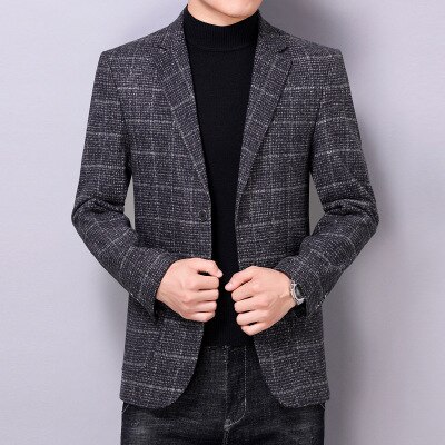 Brown Plaid Blazer Mens Business Groom Suit Jacket... – Vicedeal