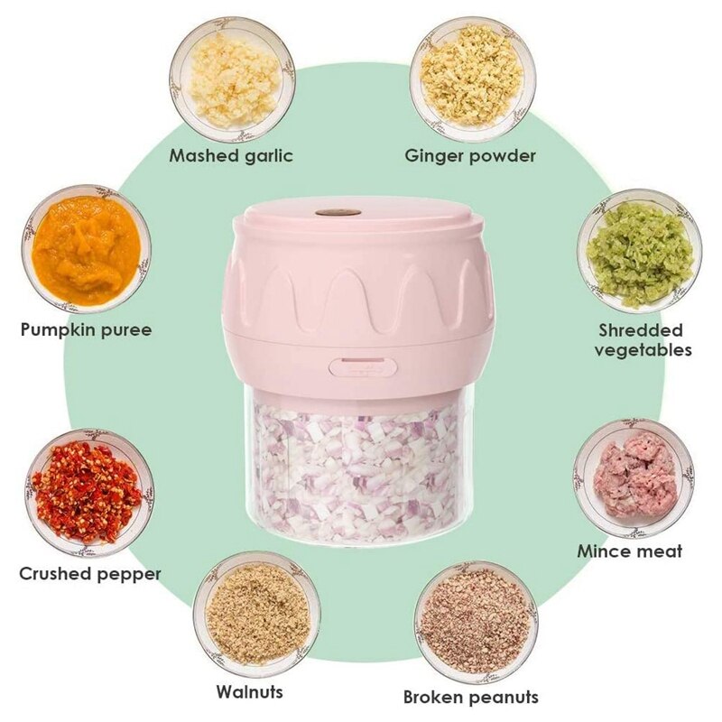 Electric Mini Garlic Chopper Masher Food Slicers,P... – Grandado