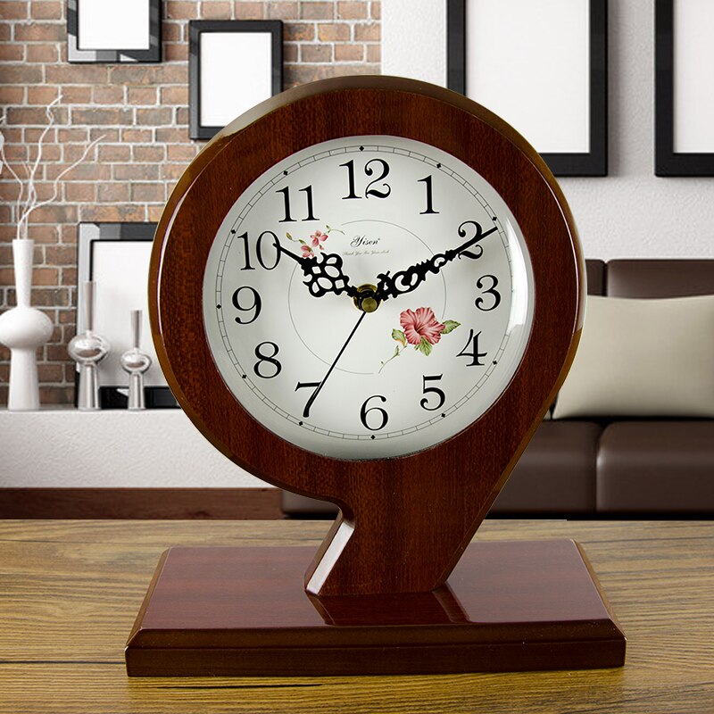 Classic 6 Inch Wooden Silent Table Clock Retro Art... – Grandado