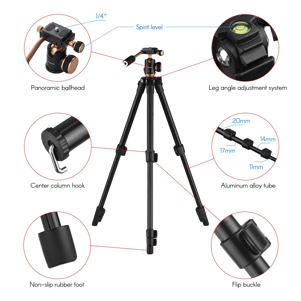 Andoer Q160S Portable DSLR Camera Tripod Lightweig... – Grandado