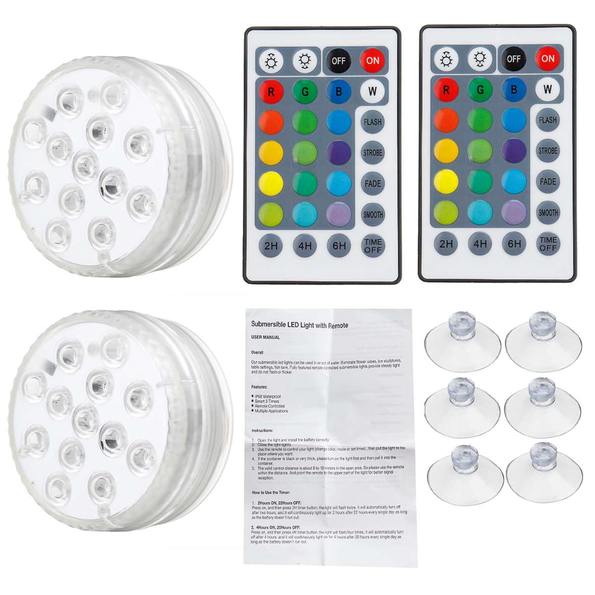 13LED 10LED RGB LED Underwater Light Pond Submersi... – Grandado