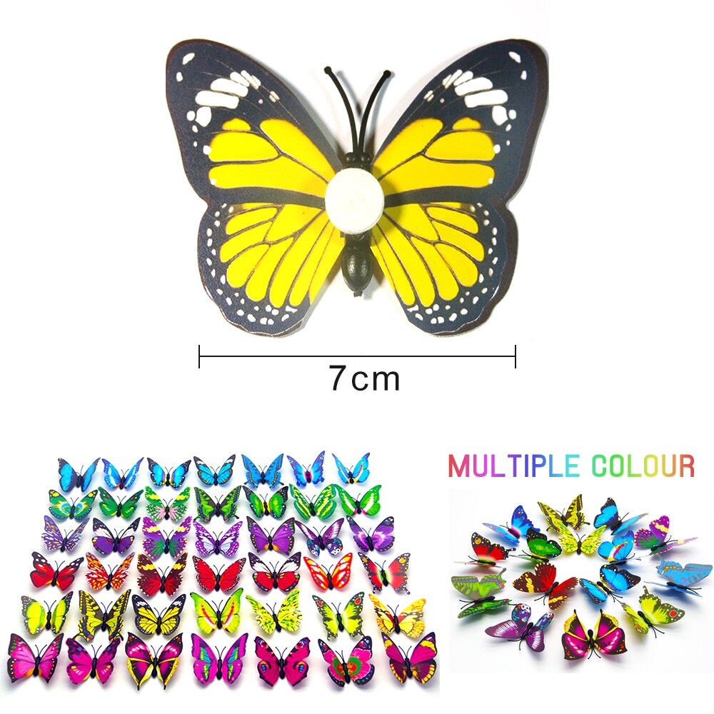 50pcs 3D Simulation Butterfly Wall Sticker, PVC Wa... – Grandado