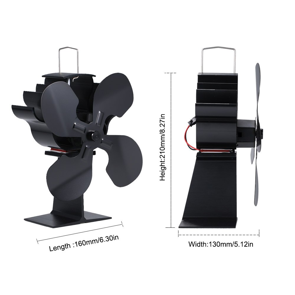 Stove Fan 4 Blades Fireplace Fan Heat Powered for ... – Grandado