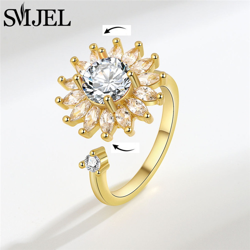 Sunflower Anxiety Ring Fidget Spinner Rings for Wo... – Grandado