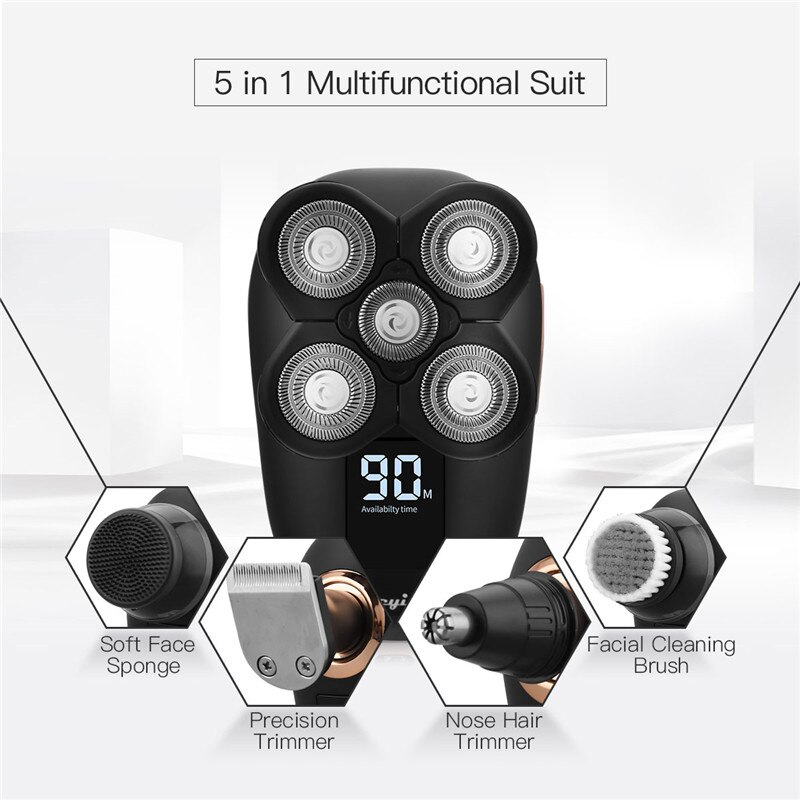 5 In 1 Electric Shaver Men Bald Head Shaver Razor ... – Grandado
