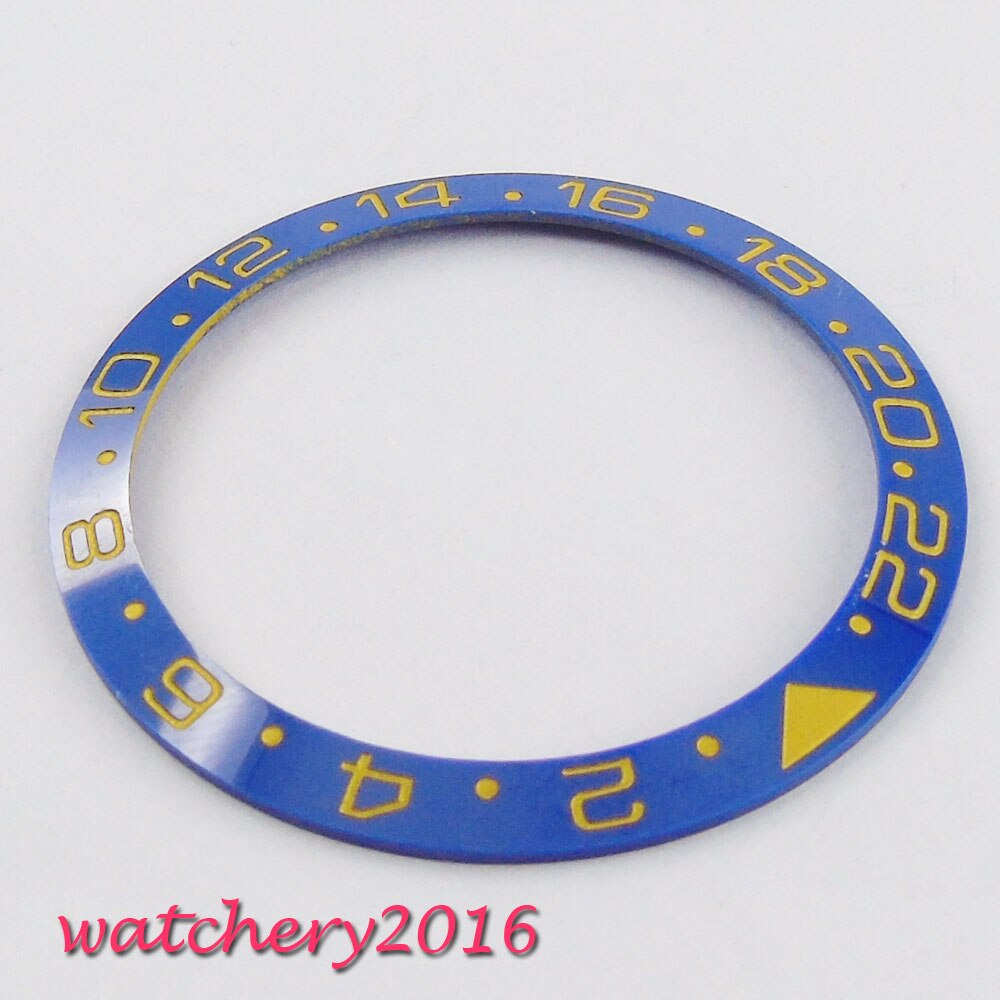 38mm Blue ceramic bezel white marks insert for 40m... – Grandado