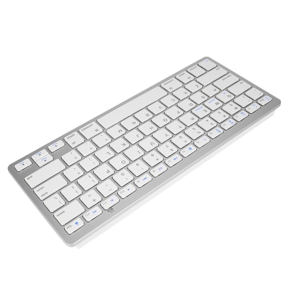 Silver Ultra-slim 78 Keys Wireless Bluetooth Keybo... – Grandado