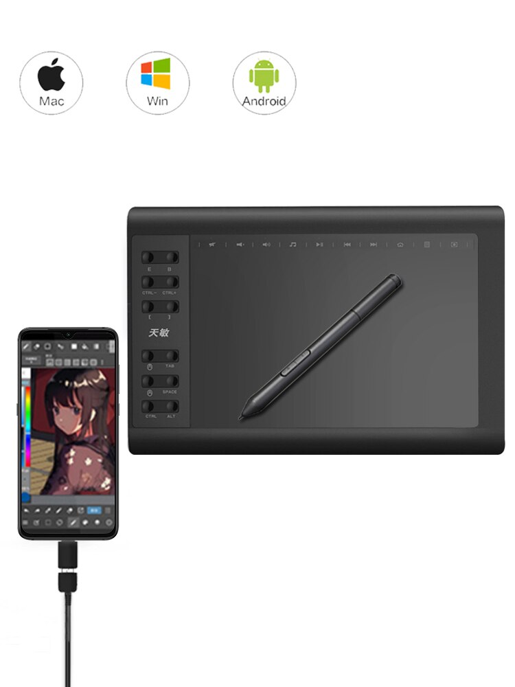 TISHRIC – tablette graphique G10, 10x6 pouces, pou... – Grandado