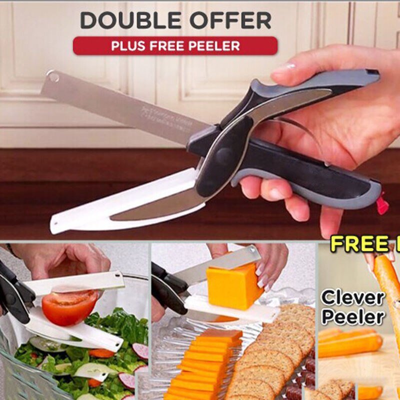 Smart Clever Scissor Cutter 2 in 1 Cutting Board U... – Grandado