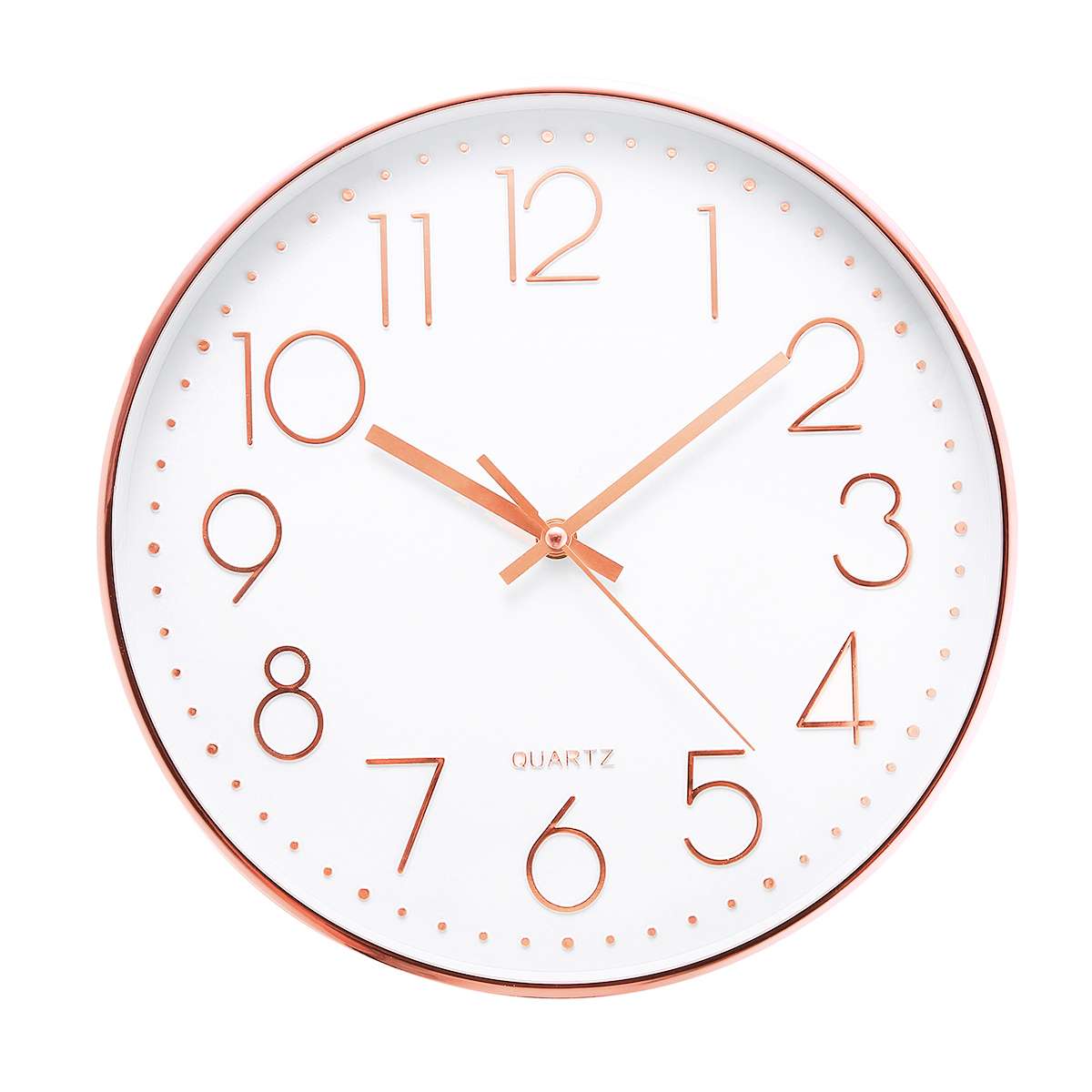 12'' Rose Gold Wall Clock Non Ticking Glow Silent ... – Grandado