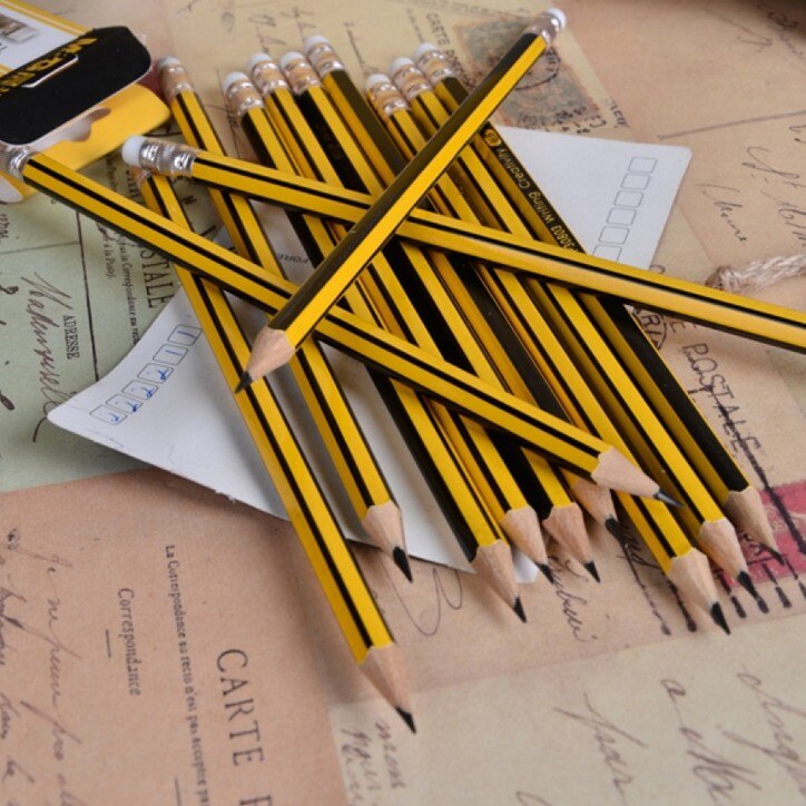 12Pcs/Pack Yellow Wooden Handle HB Pencil Ordinary... – Grandado