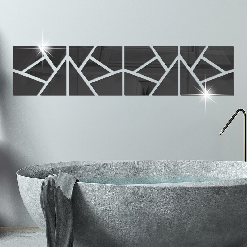 4pcs Large Mirror Wall Stickers 3D Decorative Stic... – Grandado