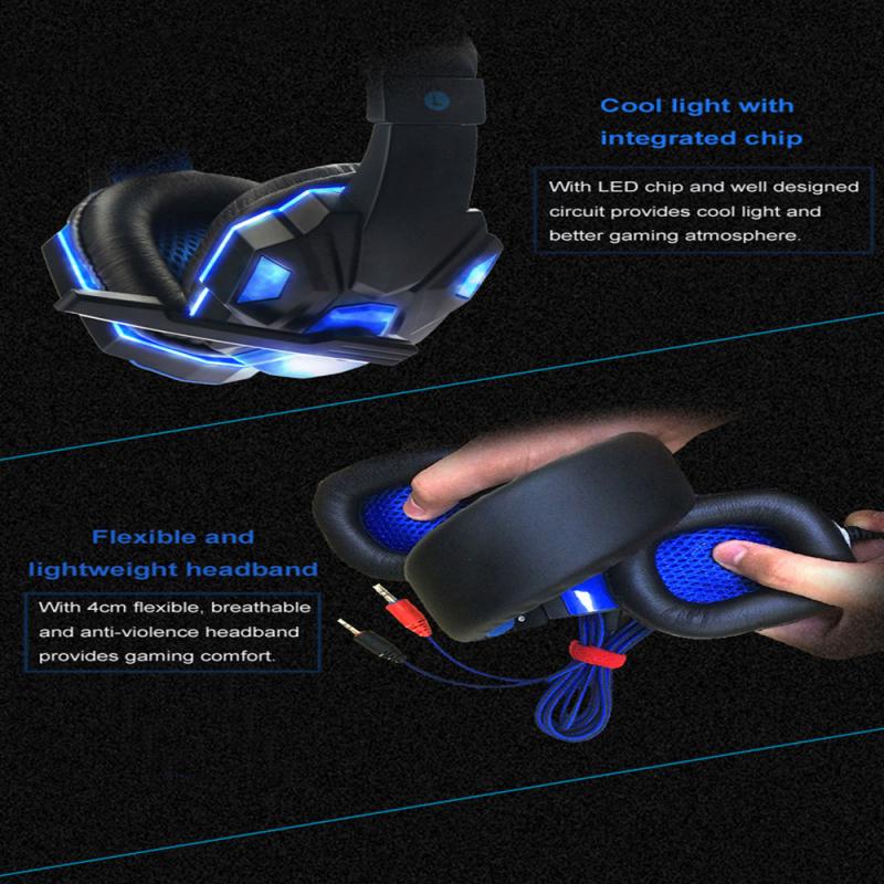 Luminous Gaming Headset With Microphone Adjustable... – Vicedeal