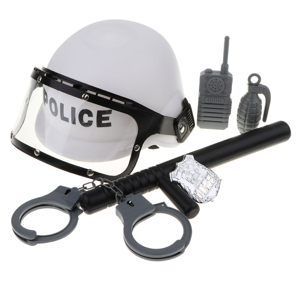 Pretend Play Police Man 6pcs Plastic Hat w/ACCS To... – Grandado
