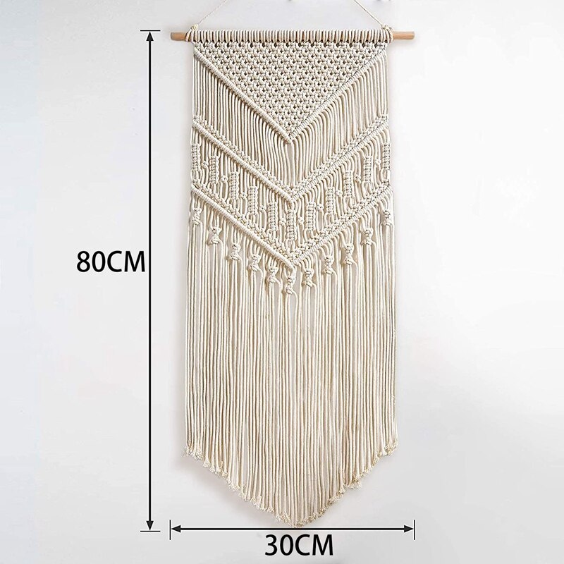 2 Piece Set of Macrame Wall Hanging Shelf for Plan... – Grandado