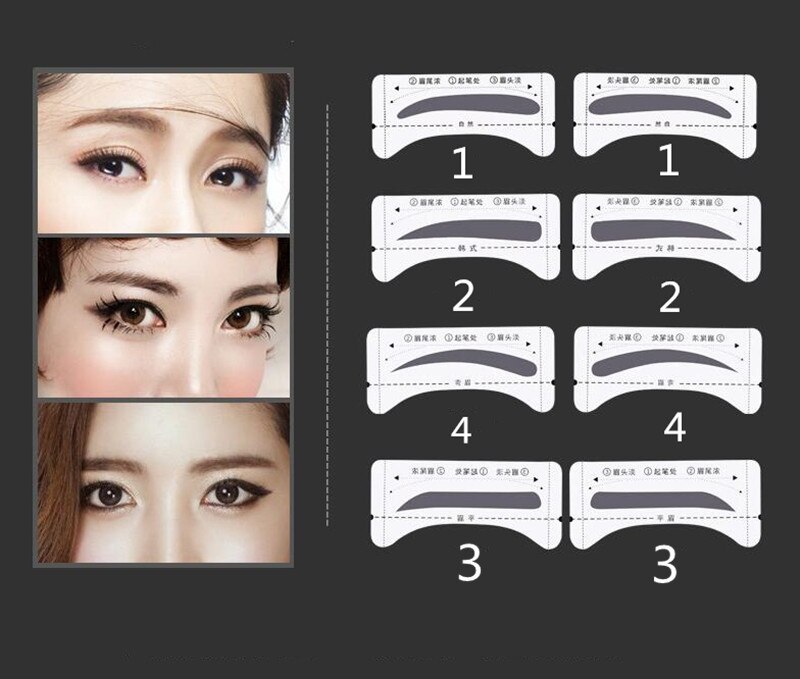 DIY 8 pairs/pack Grooming Shaping Eyebrow Template... – Grandado