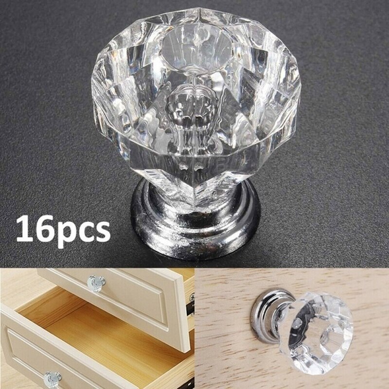 16/30/60Pcs 30Mm Crystal Glass Deurknoppen Praktis... – Vicedeal
