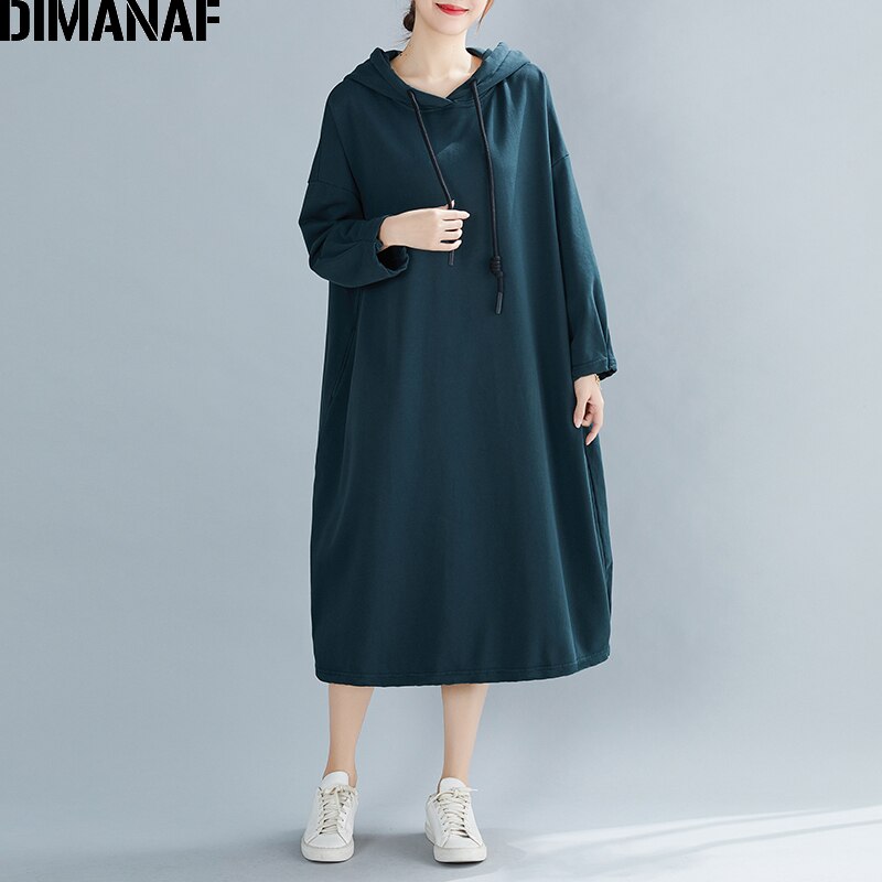 Dimanaf Herfst Winter Plus Size Vrouwen Jurk Lange... – Vicedeal