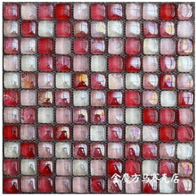 Bread Shape White Mix Pink Rose Red Glass Mosaic K... – Grandado